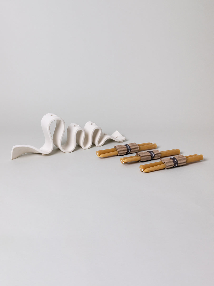 Weylyn Candelabra + Candles Set, Cream – SIN | Home Goods